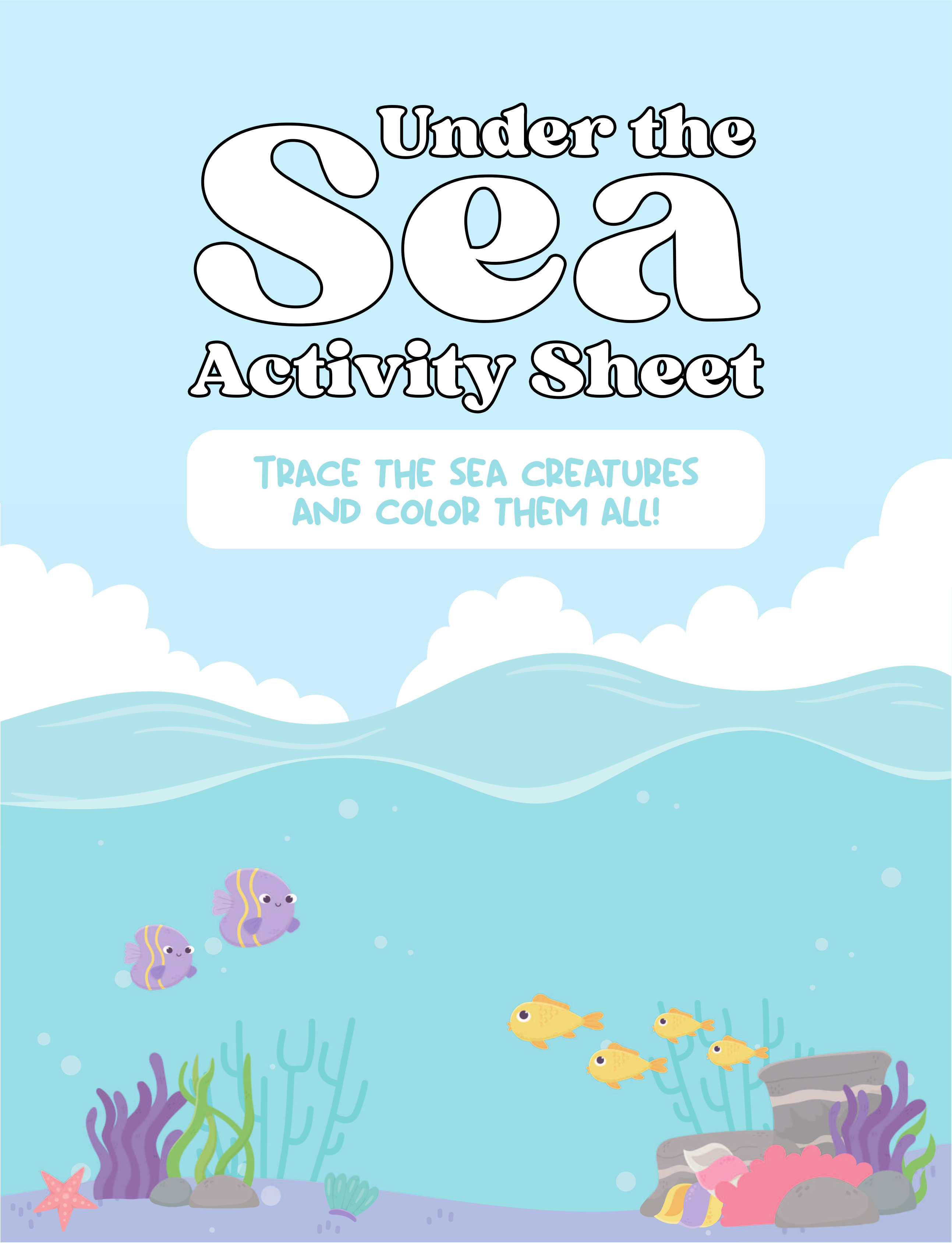 Free Back-To-School Printables Under the Sea Activity Sheets Trace and ...