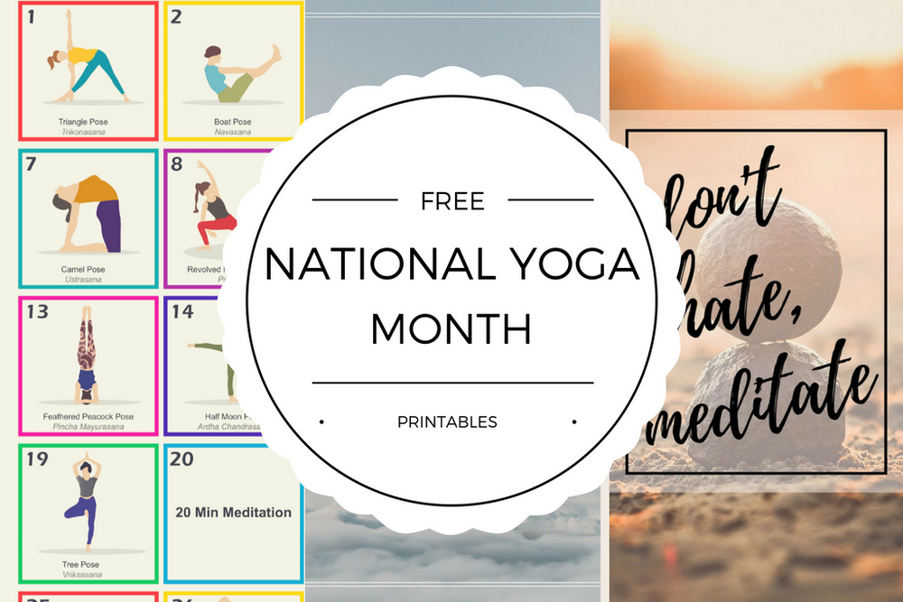 Celebrate National Yoga Month | Free Yoga Printables - Quotes Jewelry