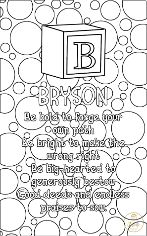 Baby and Kids Name Poems Printables - Bryson - Quotes Jewelry