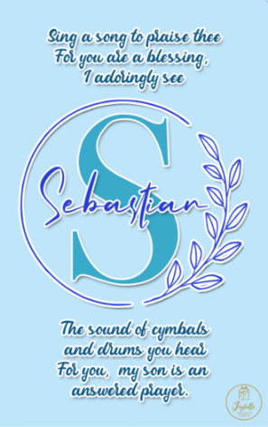 Baby and Kids Name Poems Printables - Sebastian – Quotes Jewelry