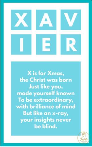 Baby and Kids Name Poems Printables - Xavier – Quotes Jewelry