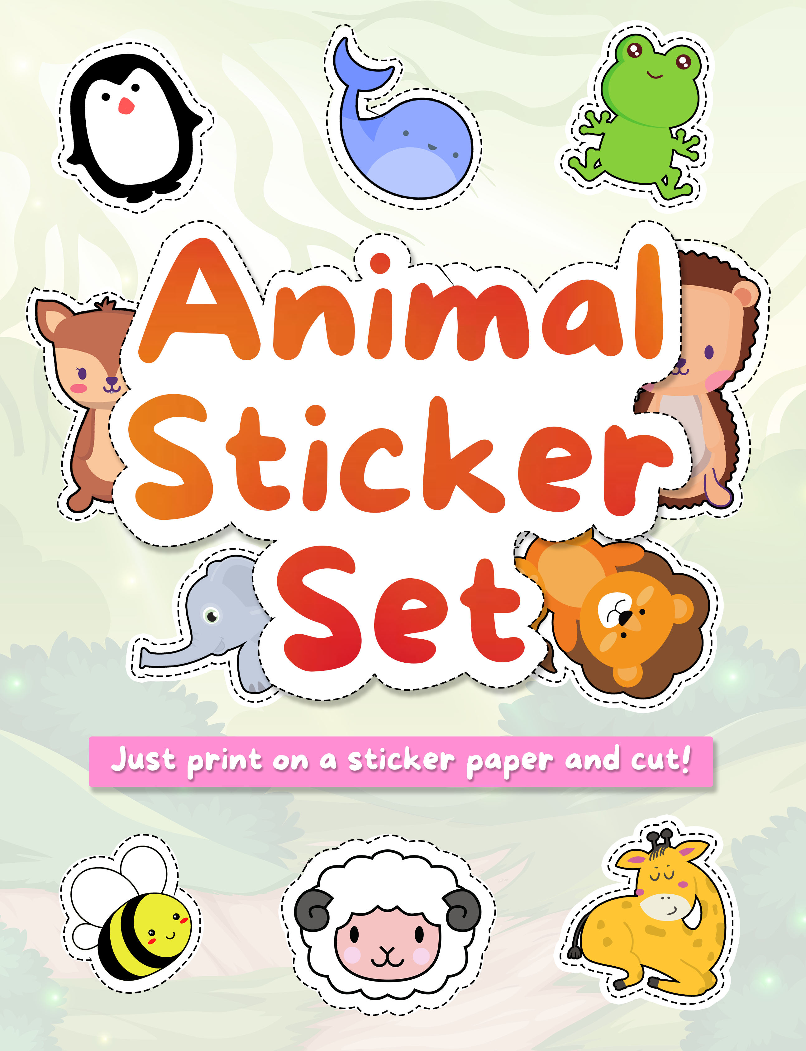Free Back-To-School Printables Cute Animal Sticker Set - Quan Jewelry ...