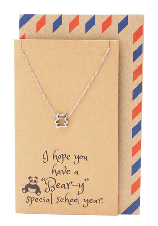 Back to School Bear Necklace | Cute Jewelry Gift for Teachers or ...