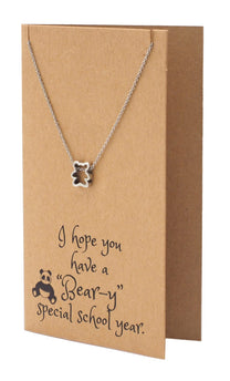 Back to School Bear Necklace | Cute Jewelry Gift for Teachers or ...