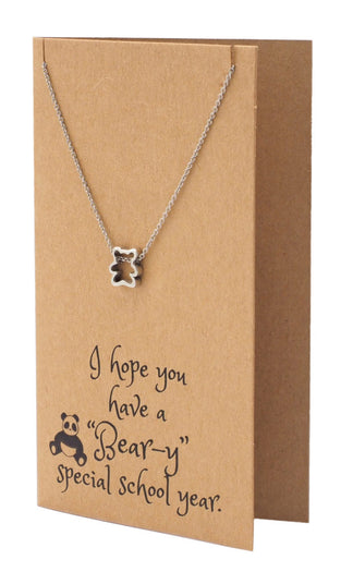 Back to School Bear Necklace | Cute Jewelry Gift for Teachers or ...