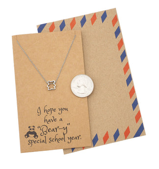 Back to School Bear Necklace | Cute Jewelry Gift for Teachers or ...