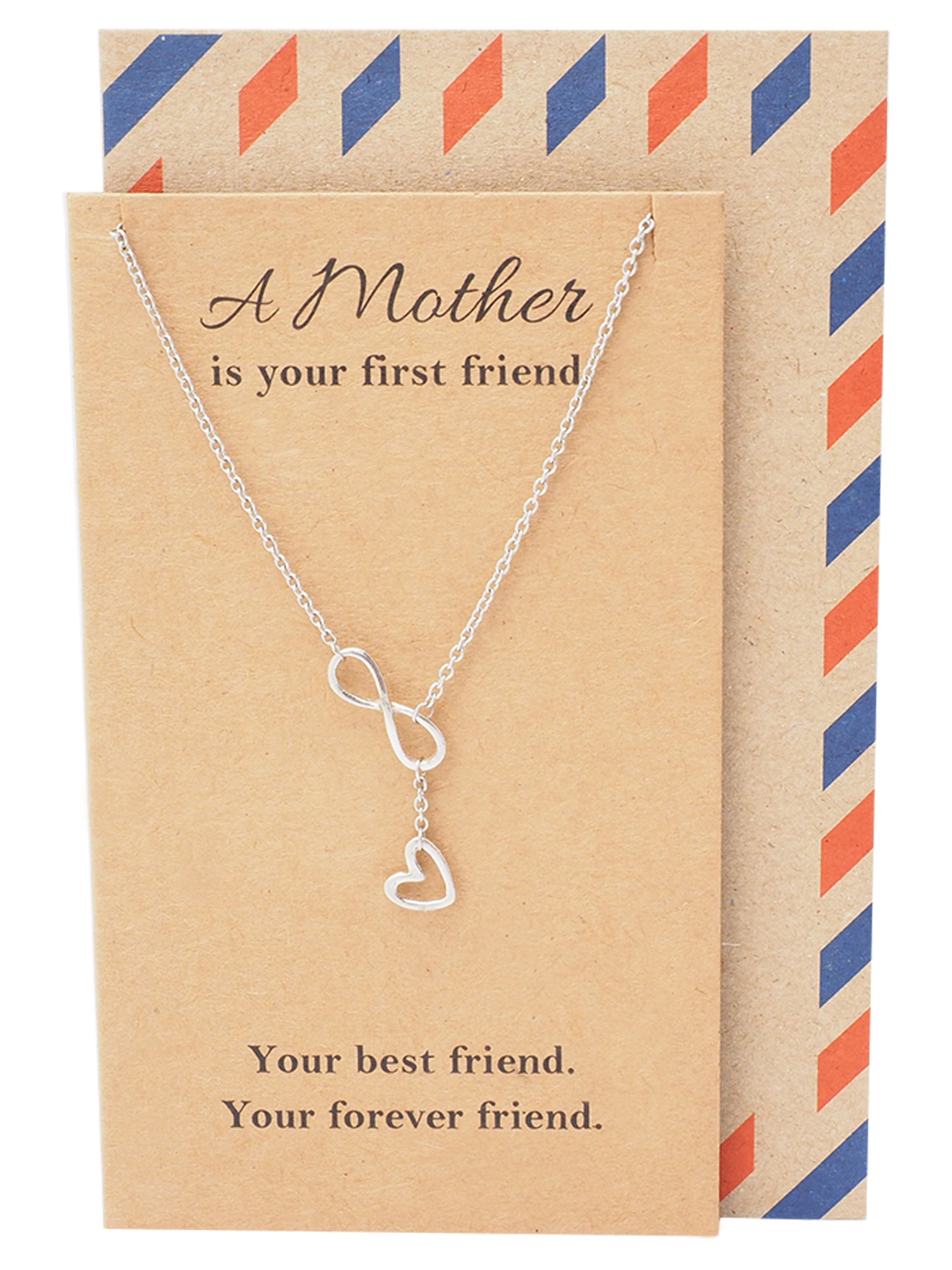 Lorna Infinity Heart Lariat Mothers Necklace, Mothers Day Jewelry ...