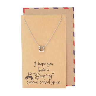 Back to School Bear Necklace | Cute Jewelry Gift for Teachers or ...