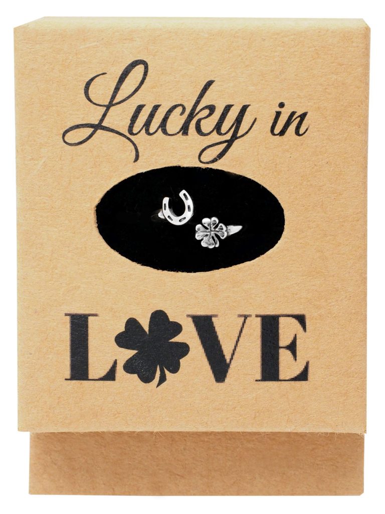 Freya Luck in Love Horseshoe and Four Leaf Clover Ring - Quan Jewelry ...