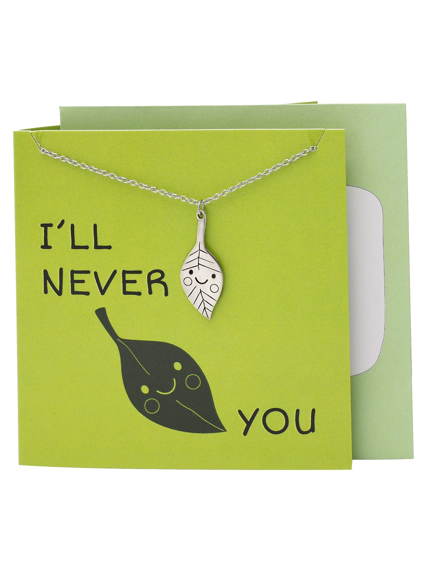 Leelo Leaf Necklace Funny Puns Greeting Cards I'll Never Leaf You ...