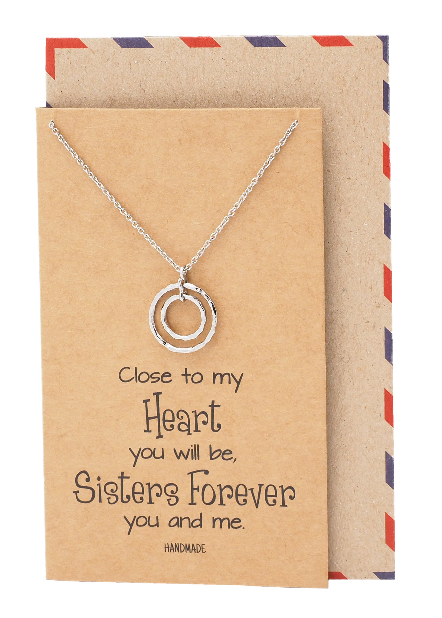 Moira Soul Sisters Necklace with 2 Rings Pendant | Best Friend Jewelry ...